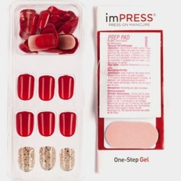 imPRESS | Other | New Impress Red Gold Glitter Presson Nails | Poshmark